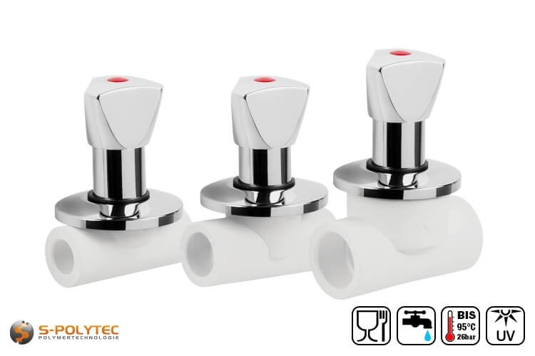 Aqua-Plus PP-R Absperrventil (UP) Weiß | S-Polytec